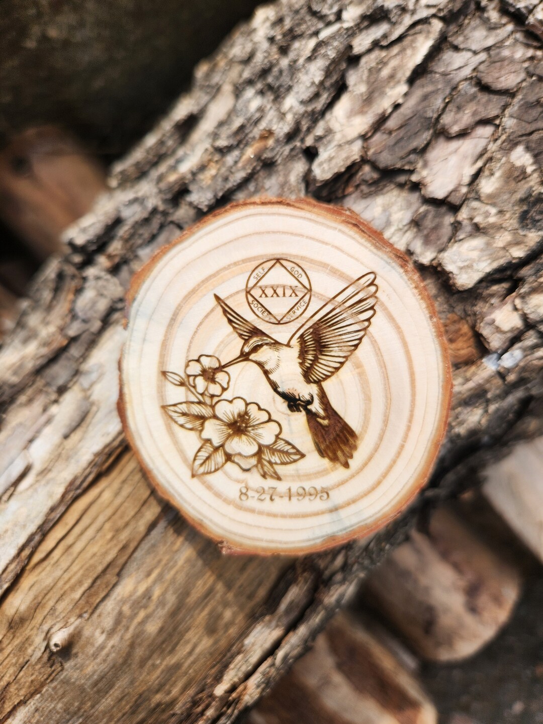 Hummingbird of Humility *personalized* Sober Birthday Medallion ...