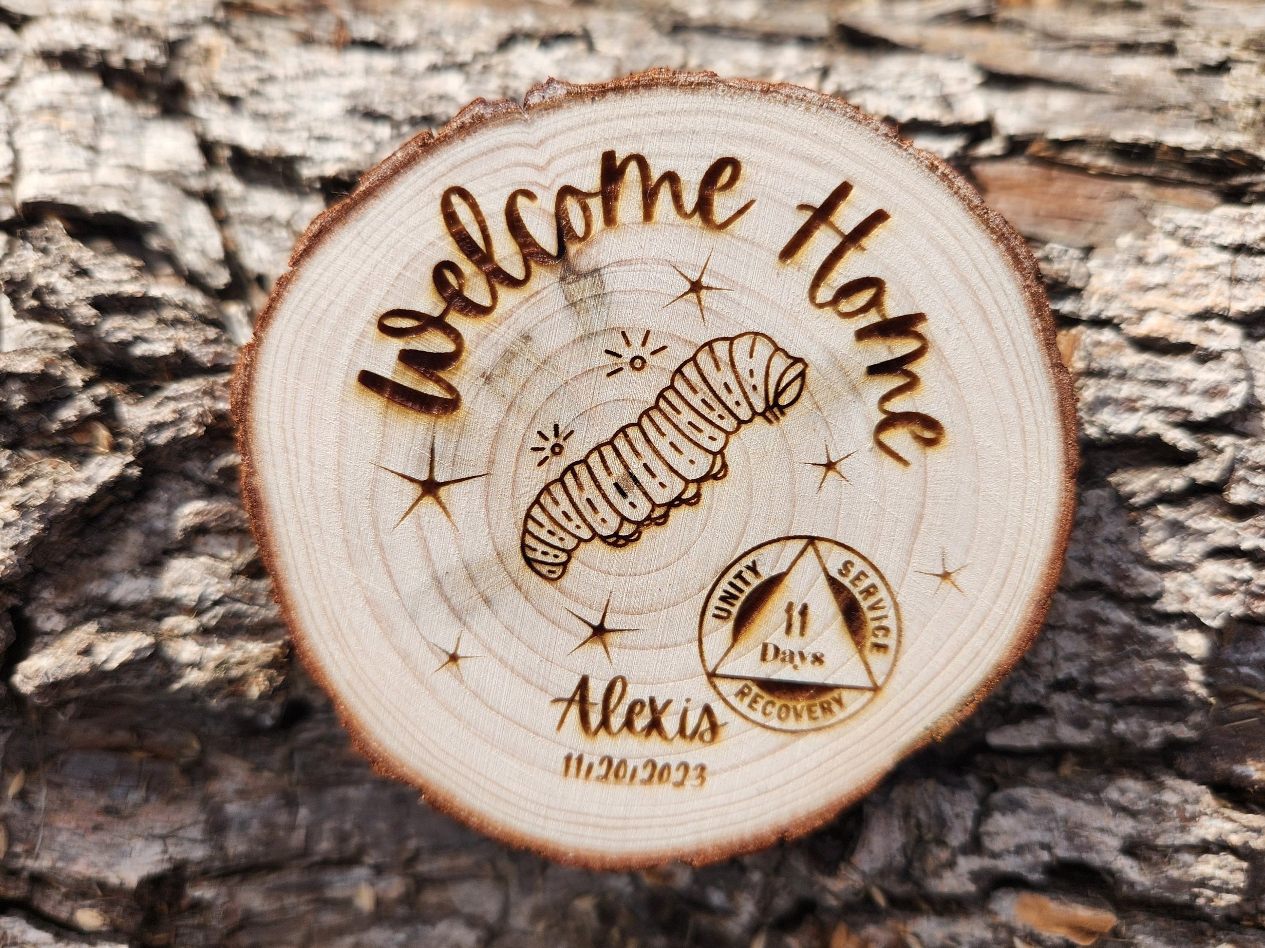 Newcomer Welcome Chip Caterpillar Butterflies Sobriety - Etsy