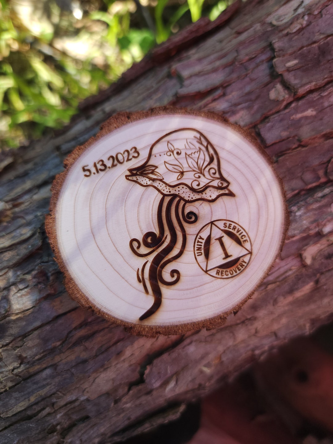 Jellyfish Vibes Sobriety *personalized* Sober AA NA Medallion Engraved ...