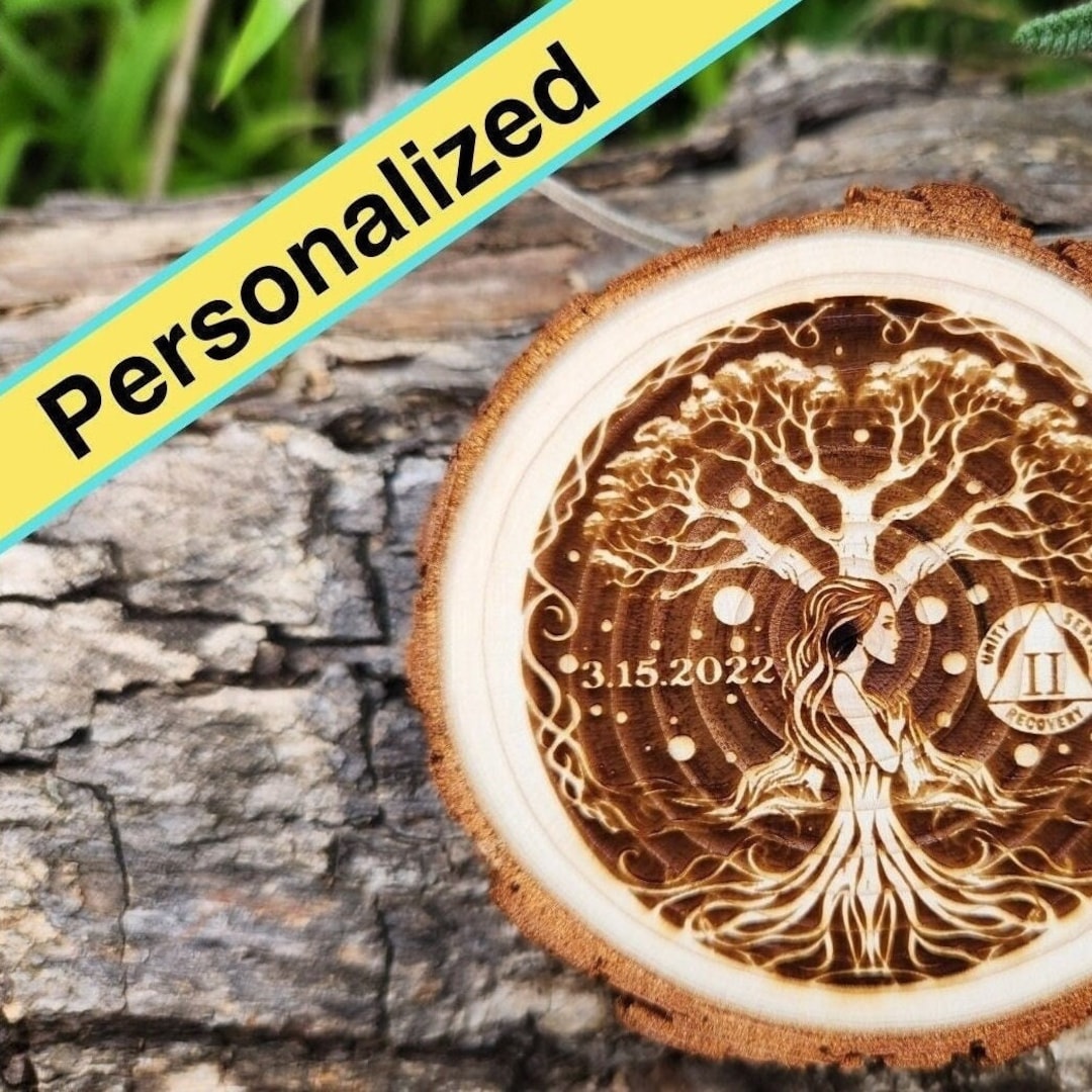 Flowing Moon Goddess Tree of Life Sobriety Personalized Sober Birthday ...
