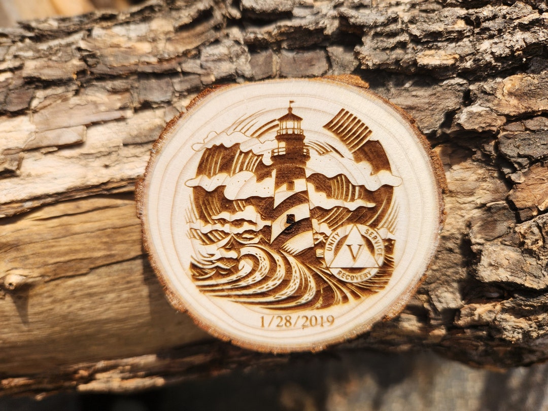 Lighthouse of Hope Milestone Sober Birthday AA NA Token Medallion Chip ...