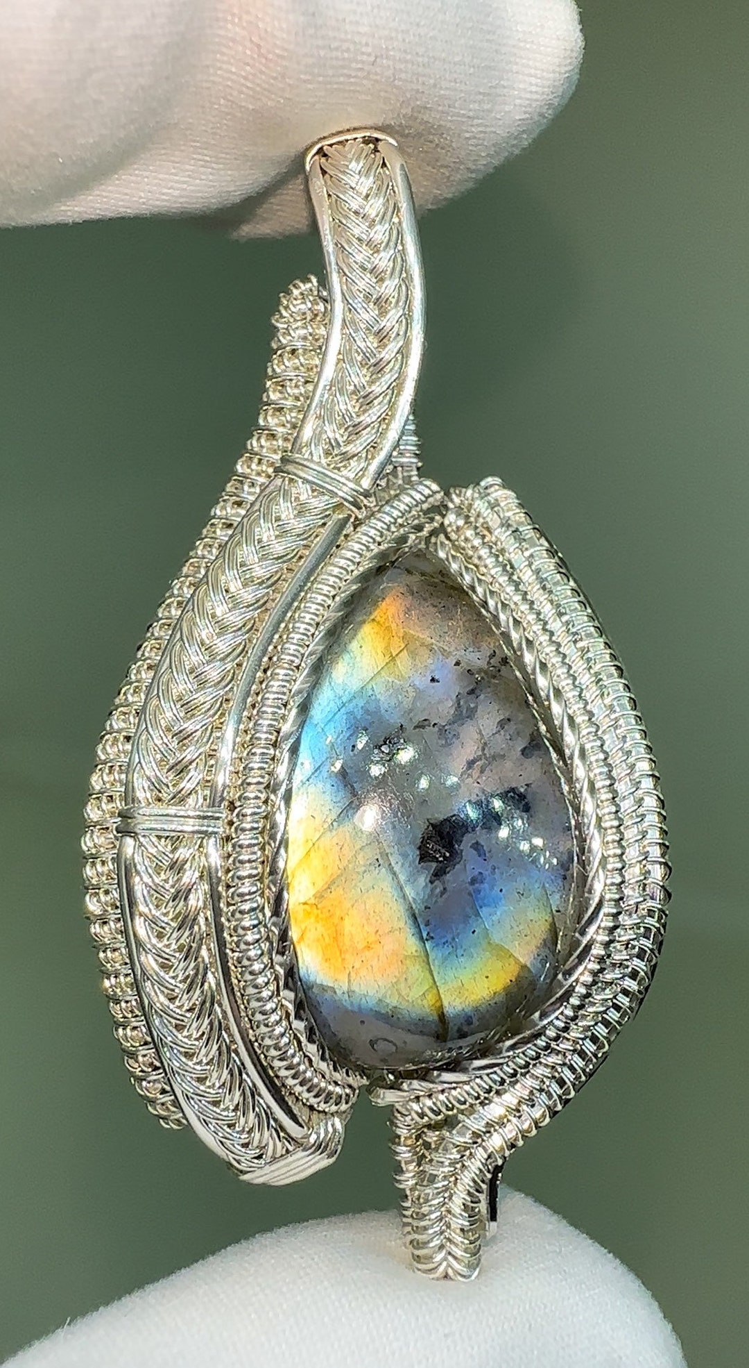 Labradorite Wire Wrap Pendant - Etsy
