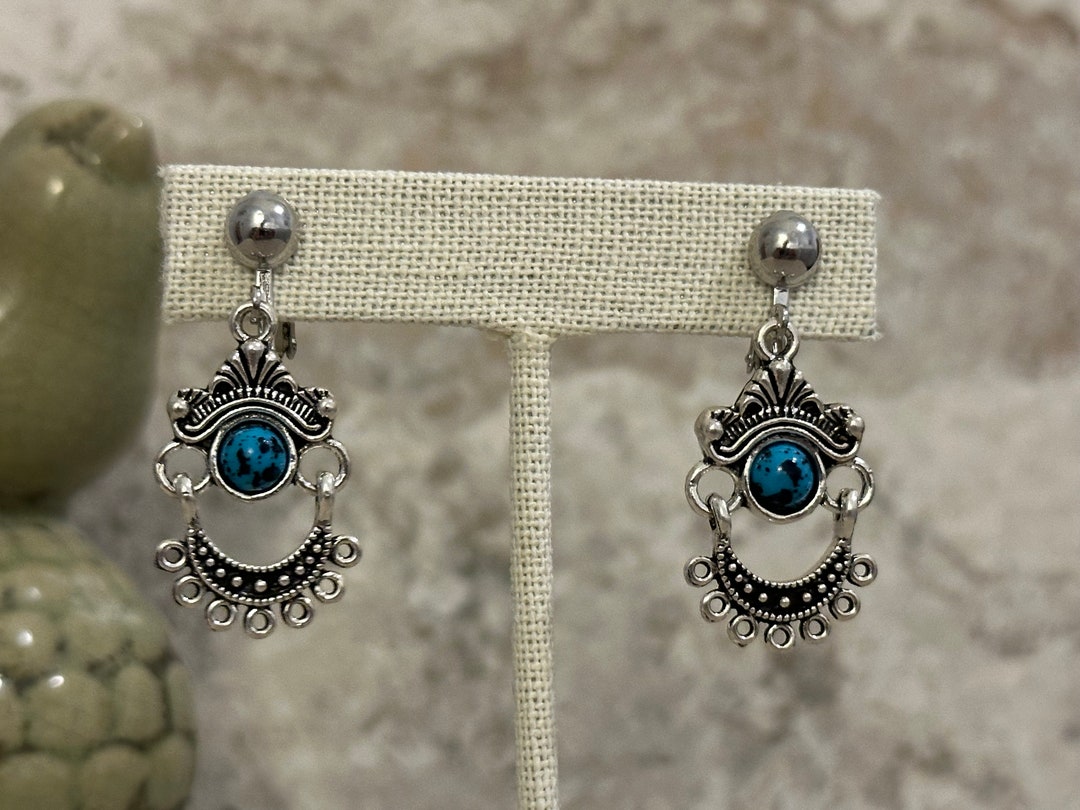 Texas Turquoise Clip on Earrings! - Etsy