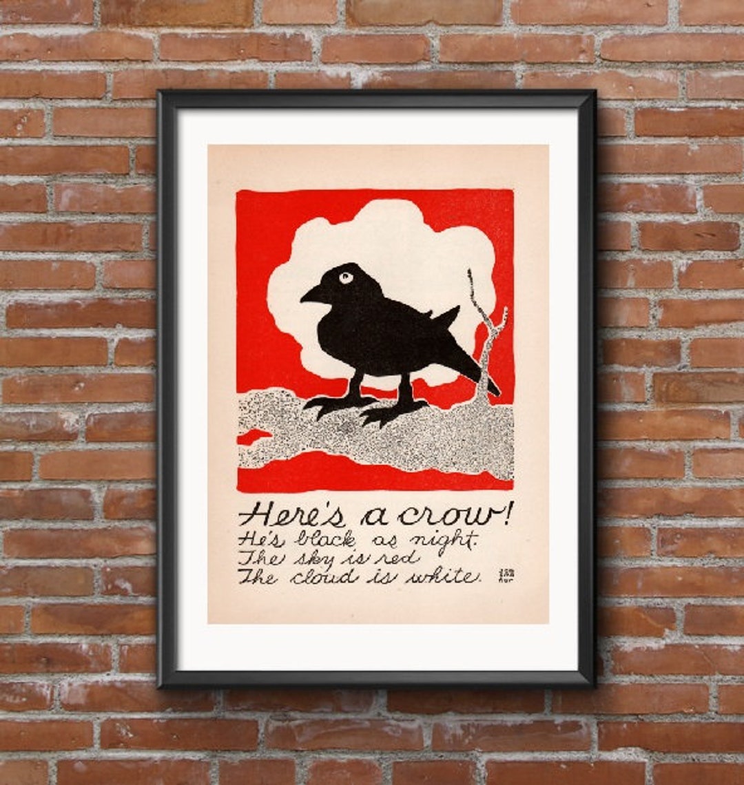 DIGITAL DOWNLOAD Crow 1930s Art Deco Nursery Rhyme Graphic Instant ...