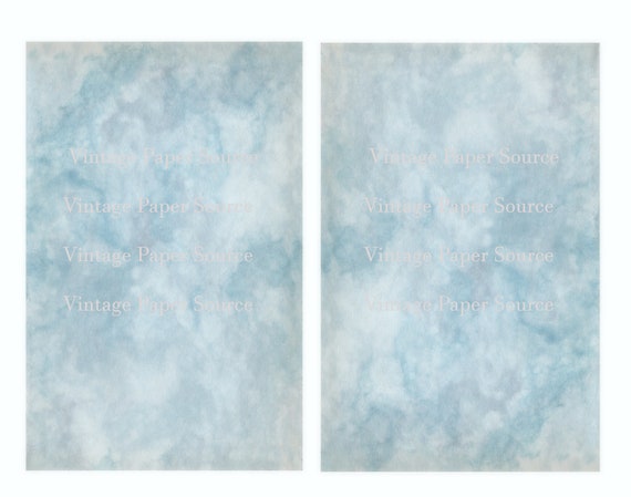 Antique Sky Blue Marbled Book End Pages 2 Different Patterns | Etsy