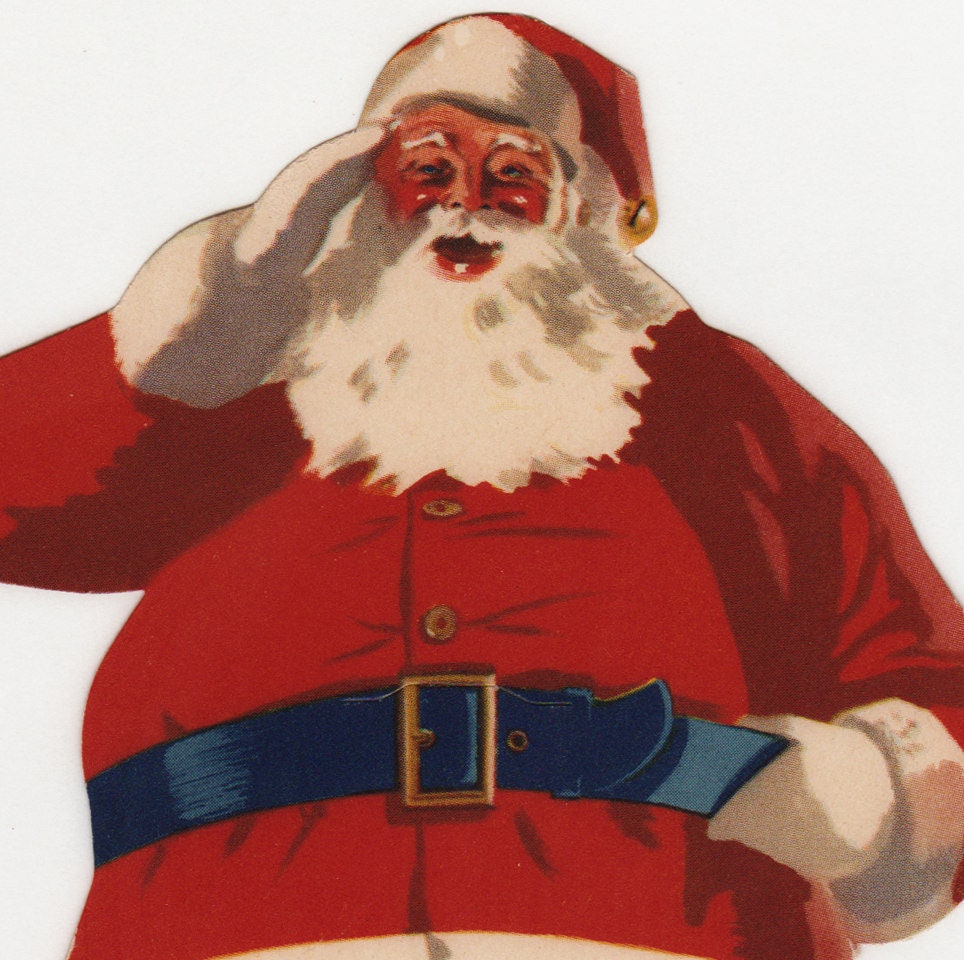 MCM Santa Claus Stand-up Die-cut Vintage Paper Christmas Decoration ...