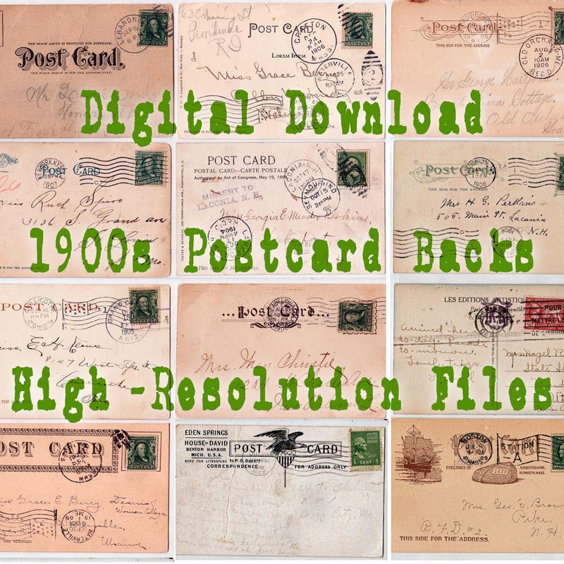 1900 Postcards With Stamp - Etsy