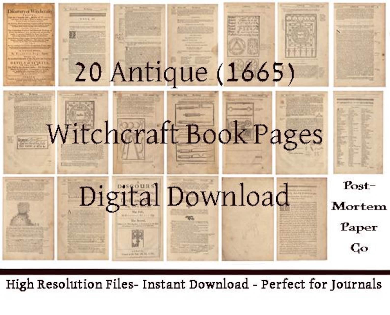 Antique 1600s Illustrated Witchcraft Book Pages (digital Download) - Etsy