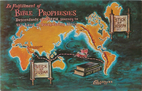 Map of Prophet Lehi's Route LDS Mormon Postcard Chrome | Etsy