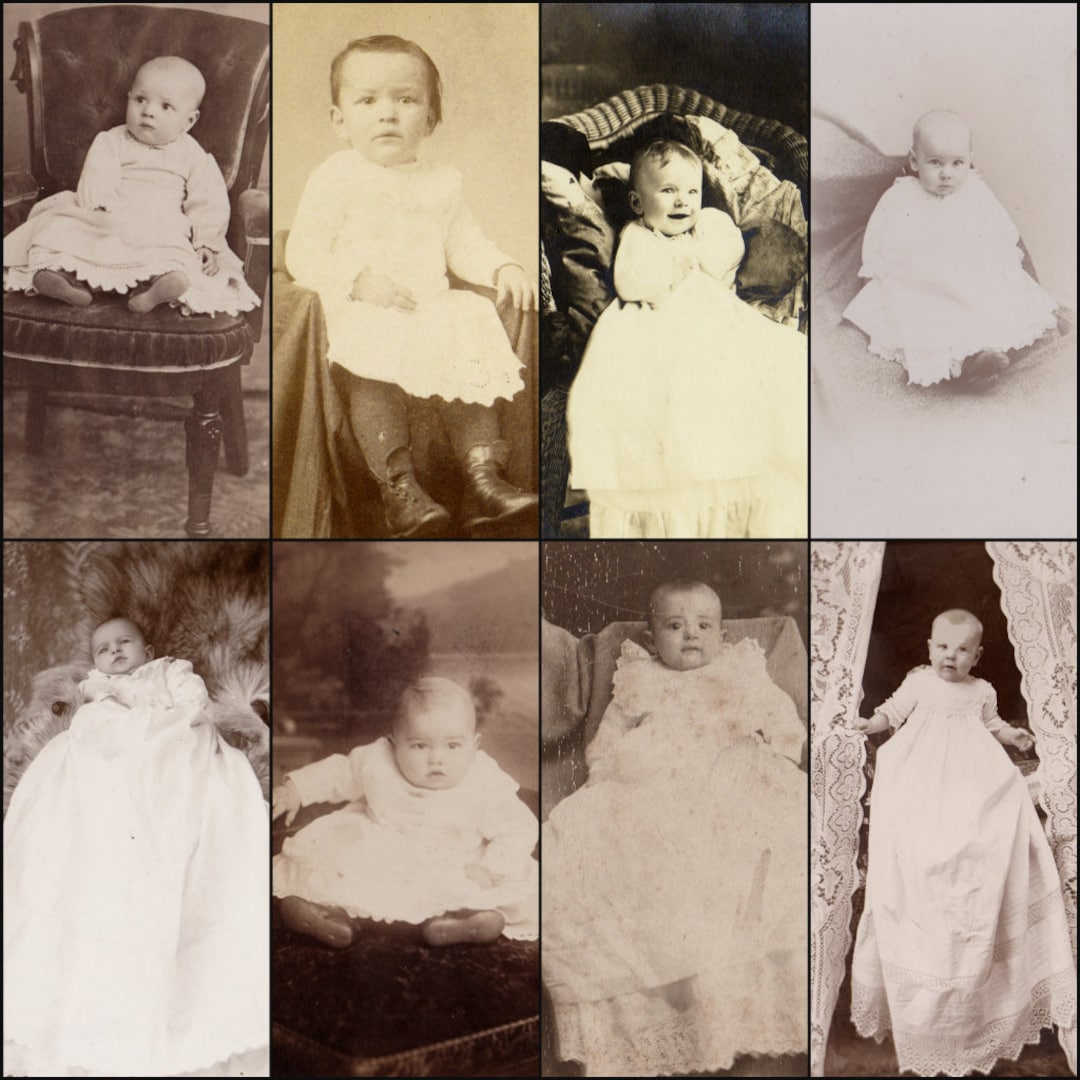 Victorian Babies in White Gowns, 8 Vintage Printable Baby Photos ...
