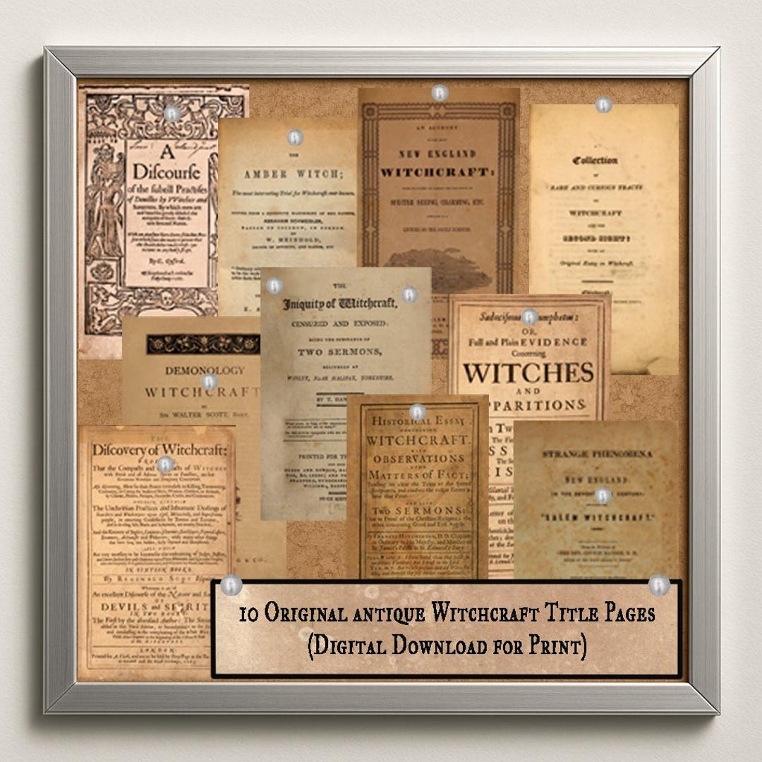 Antique Witchcraft Book Covers: 1600s & Victorian Era Title Pages ...
