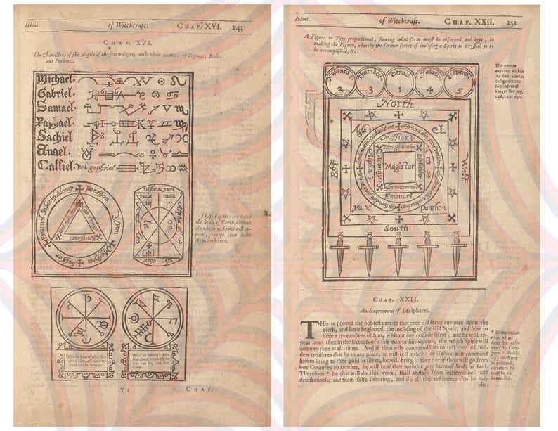 Antique 1600s Illustrated Witchcraft Book Pages (digital Download) - Etsy