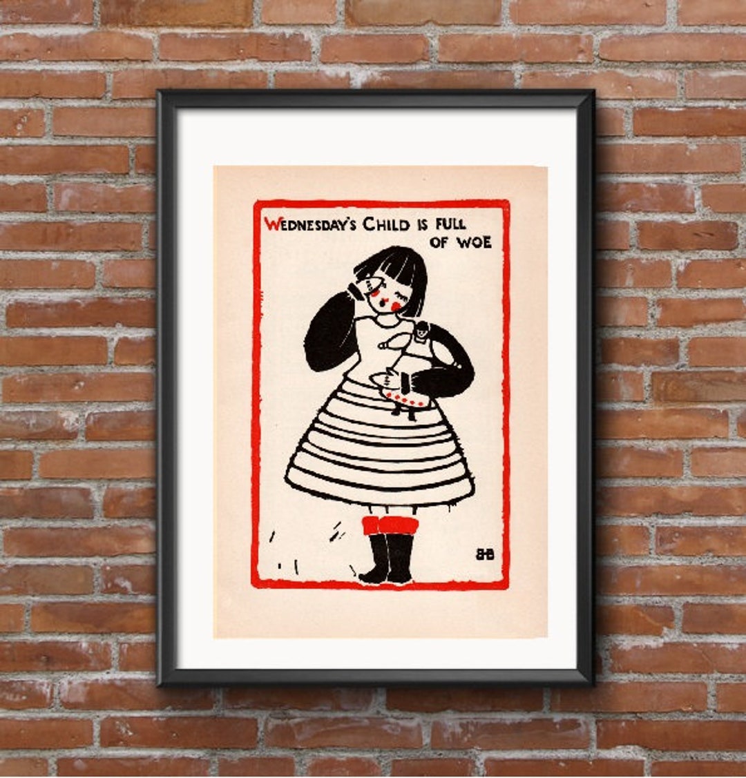 Wednesday's Child INSTANT DOWNLOAD Vintage 1930s Art Deco Nursery Rhyme ...