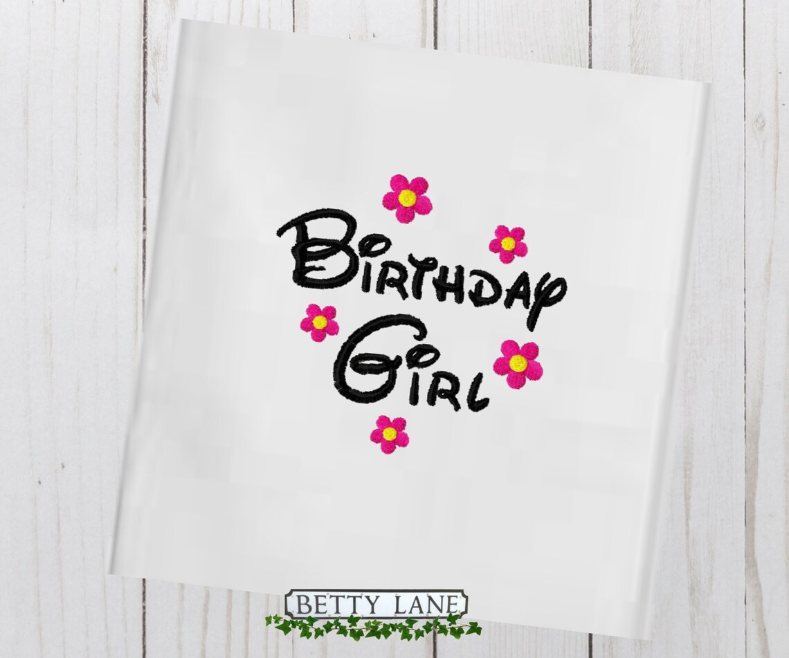 Birthday Girl Happy Birthday Embroidery Design in 9 Formats. - Etsy UK