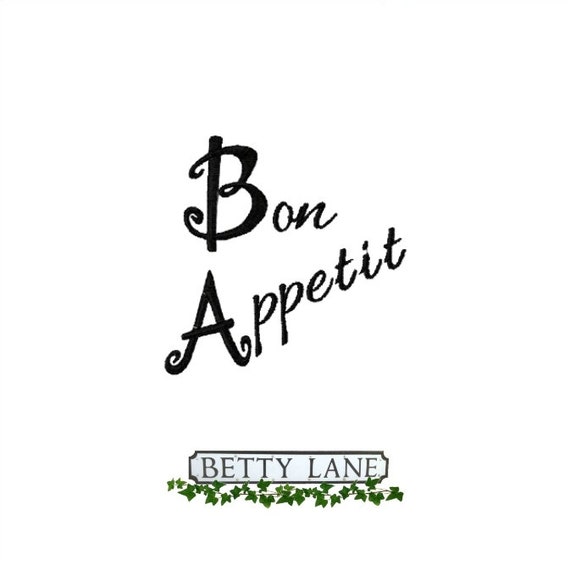 Bon Appetit Embroidery Design in 9 Formats. for the 4x4 Hoop. | Etsy