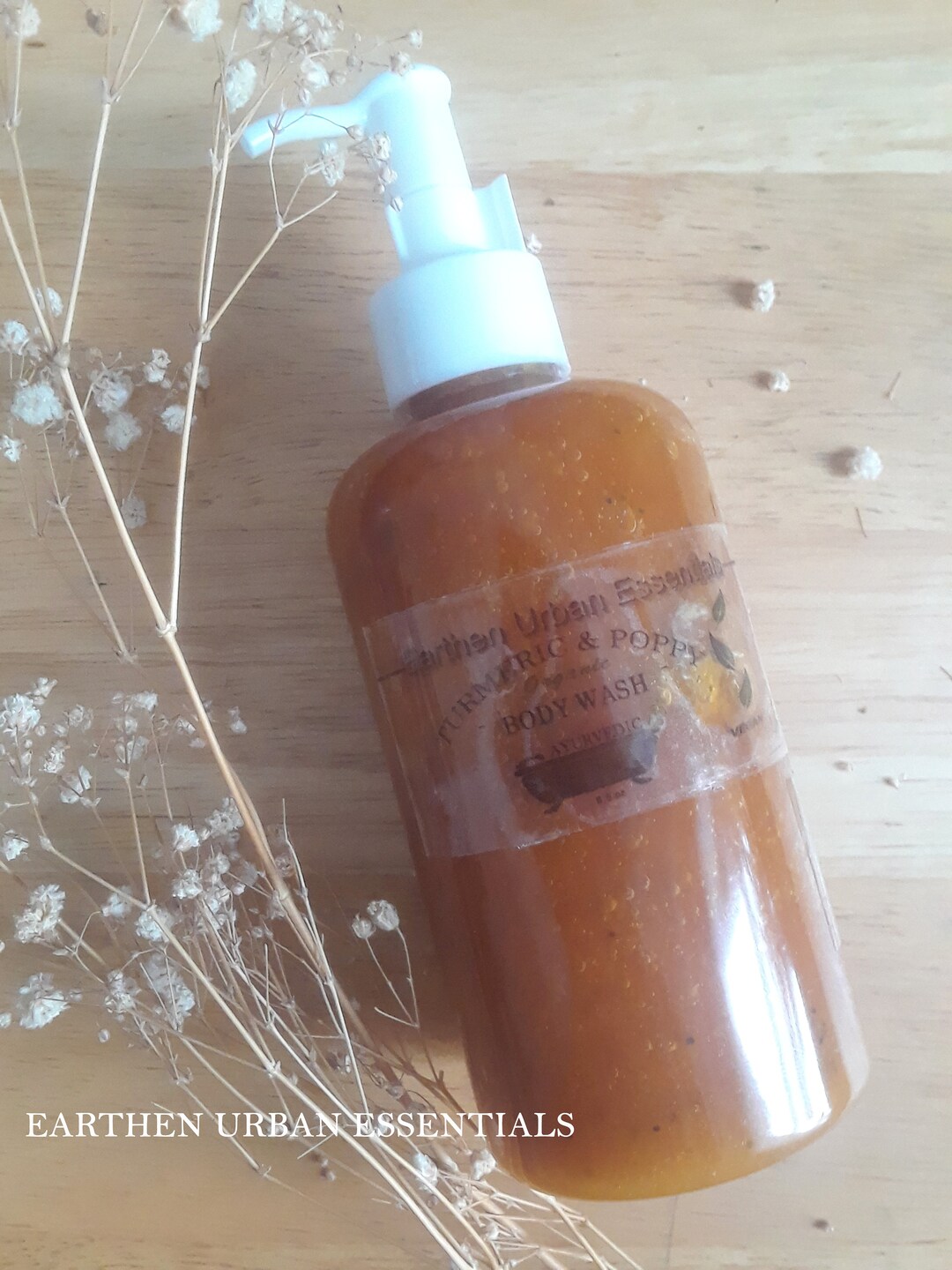 TURMERIC & BLUE POPPY Organic Body Wash, Body Acne, Eczema, Ayurvedic ...