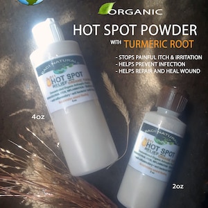 Organic Hot Spot Powder W/ Turmeric for Dogs , Dog Dermatitis, Anti ...