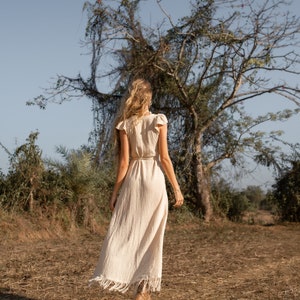 Wrap Assymetric Dress/boho Goddess Dress/bohemian Fringe Dress/off ...