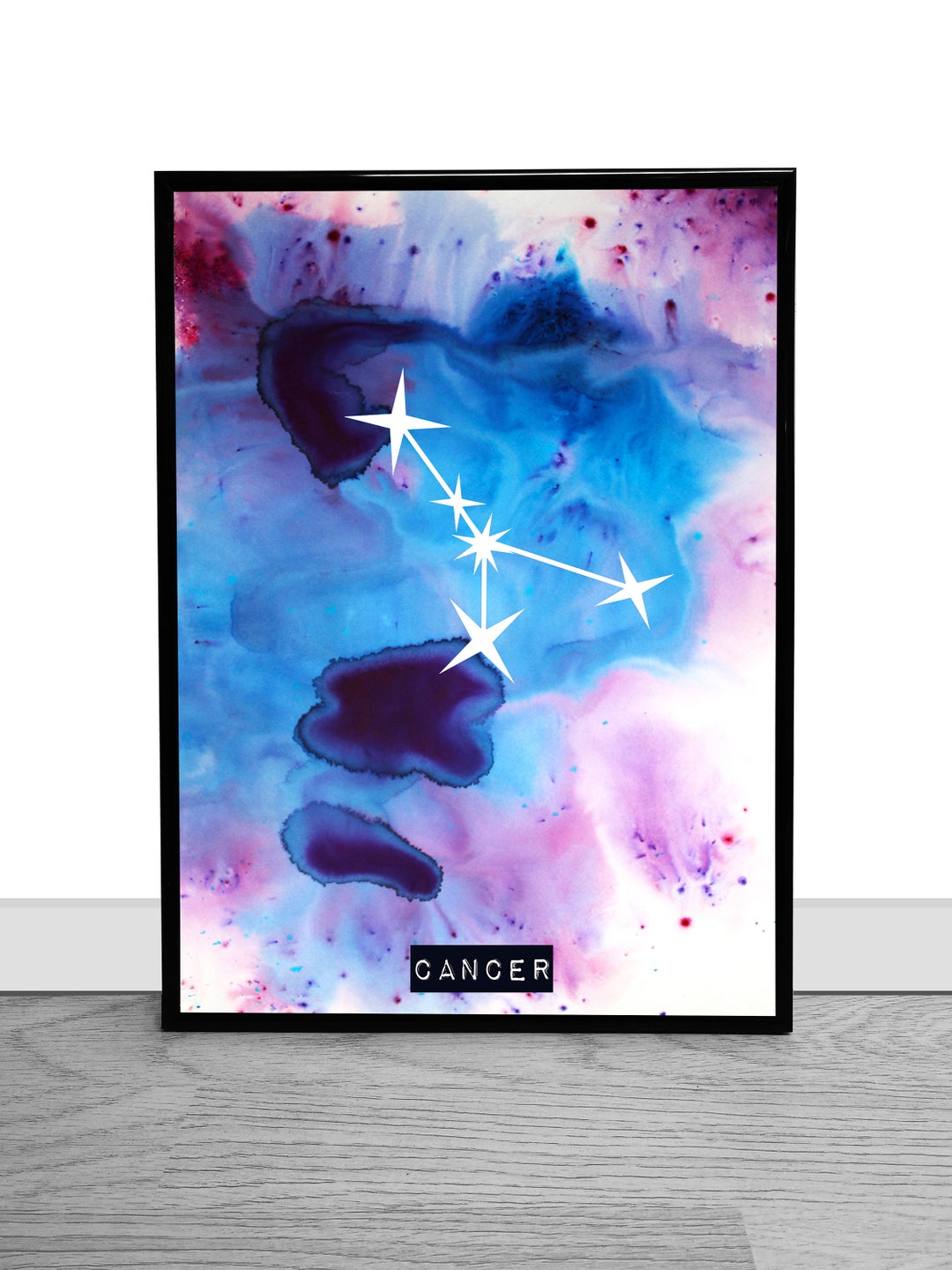 Cancer Zodiac Print, Star Sign Wall Art, Bedroom Decor, Home Deco ...