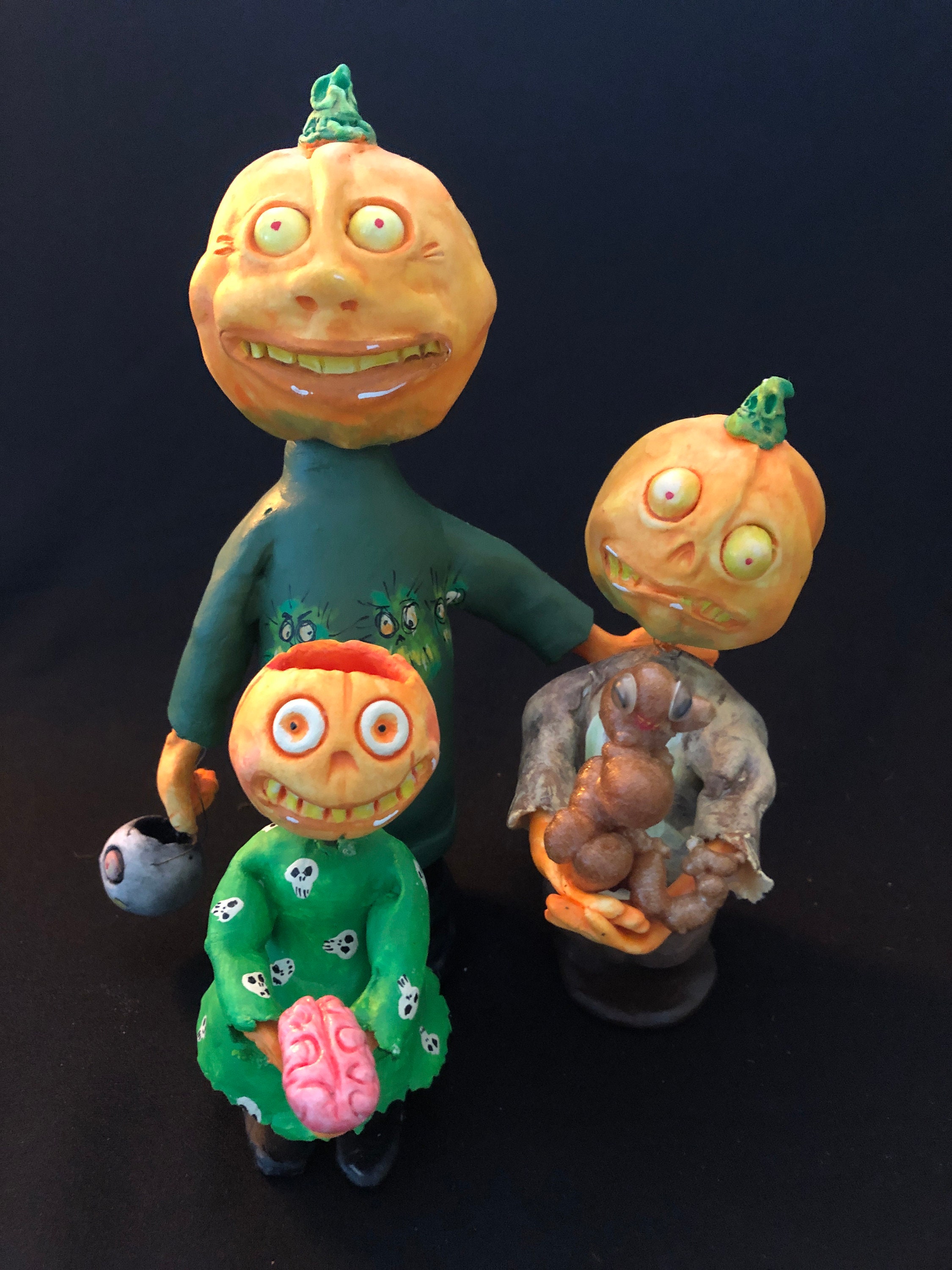 Pumkin Dad & Kids Bobble Head Candy Containers - Etsy