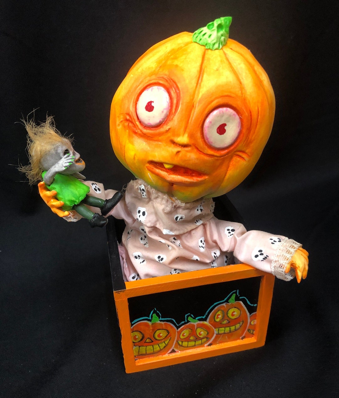 Creepy Pumpkin Baby Wind-up Music Box - Etsy