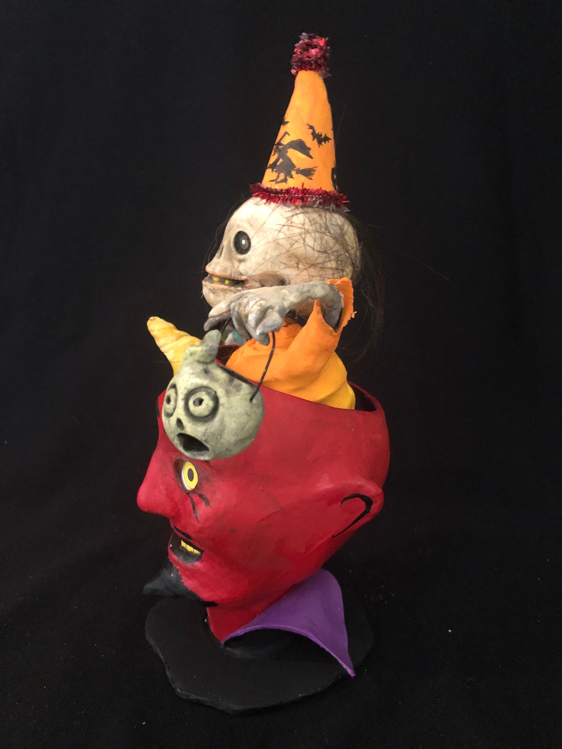 Skeleton Trick or Treater Inside Devil Lantern Bobble-head - Etsy
