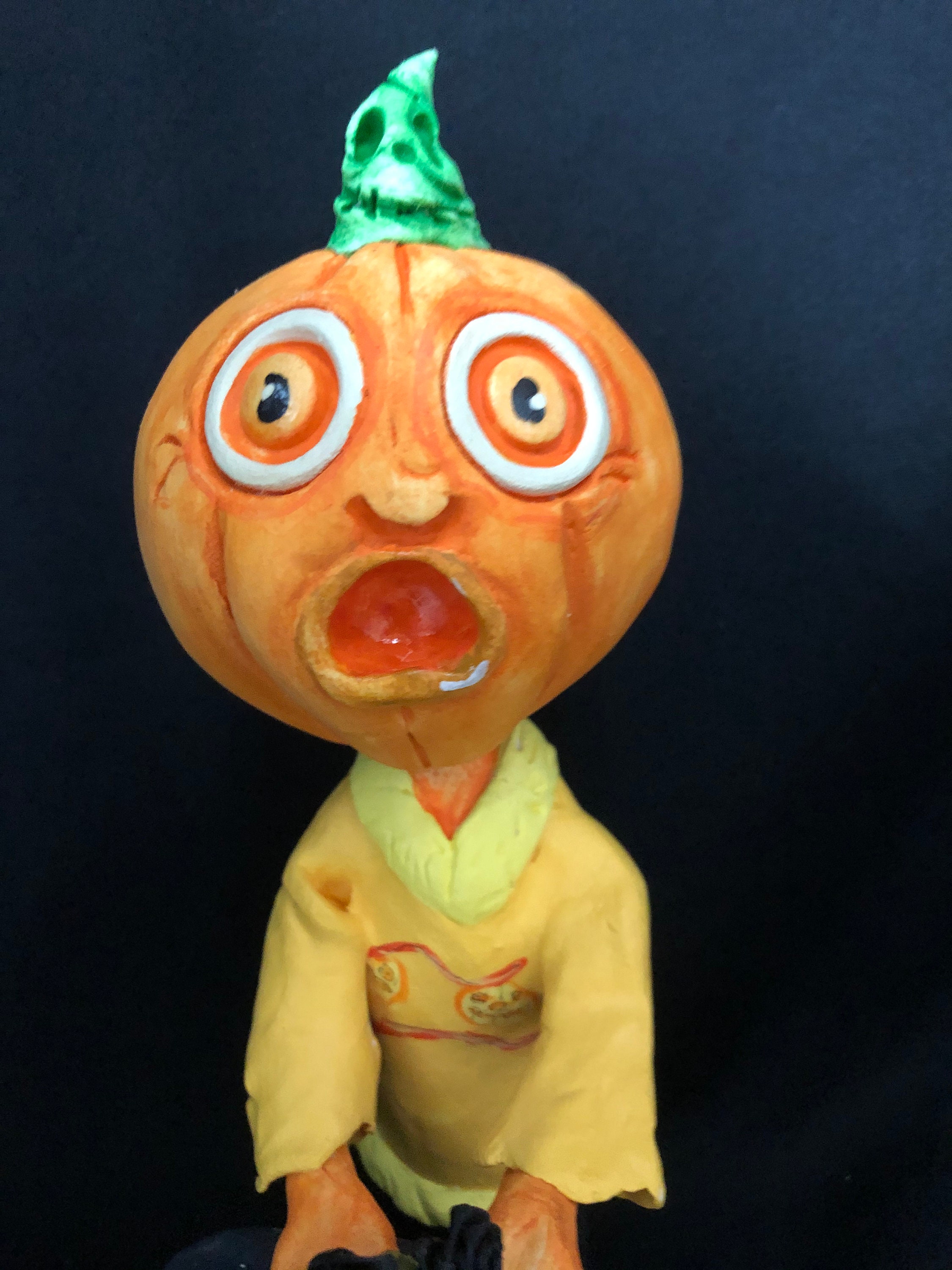 Large Bobble Head Pumpkin Infront of Grave Candy Container - Etsy