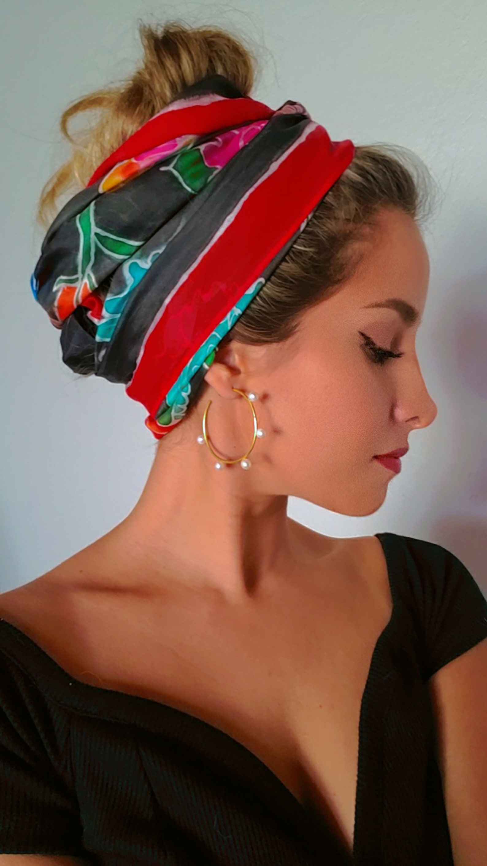 Mexican Silk Scarf Folklore Scarf Hand-painted Scarf | Etsy