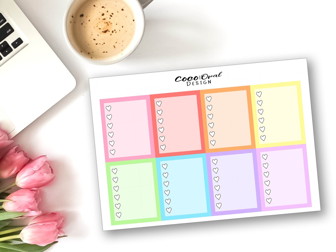 PLANNER CHECKLIST Pastel Rainbow Blogger Vlogger Planner | Etsy
