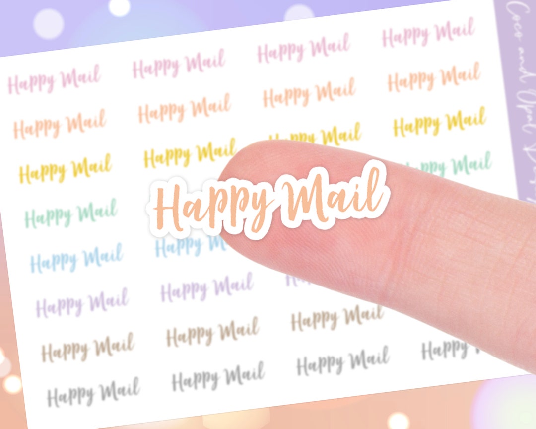 Pastel Rainbow Happy Mail Script Planner Stickers - Etsy