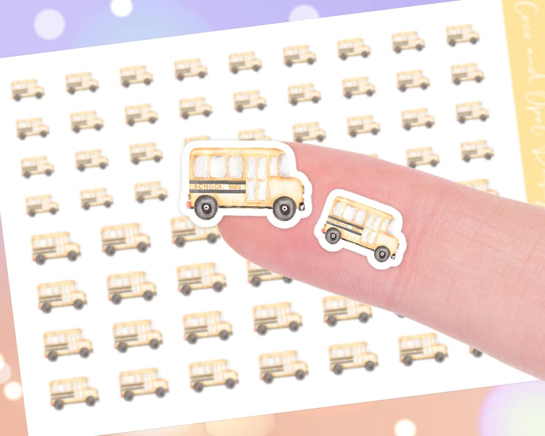 School Bus Planner Sticker Sheet in Your Choice of Size - Etsy