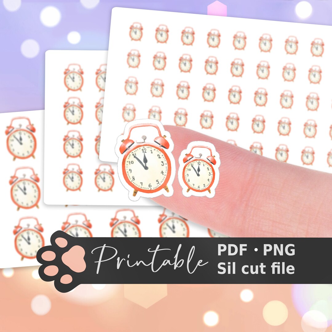 Printable Alarm Clock Planner Stickers - Etsy