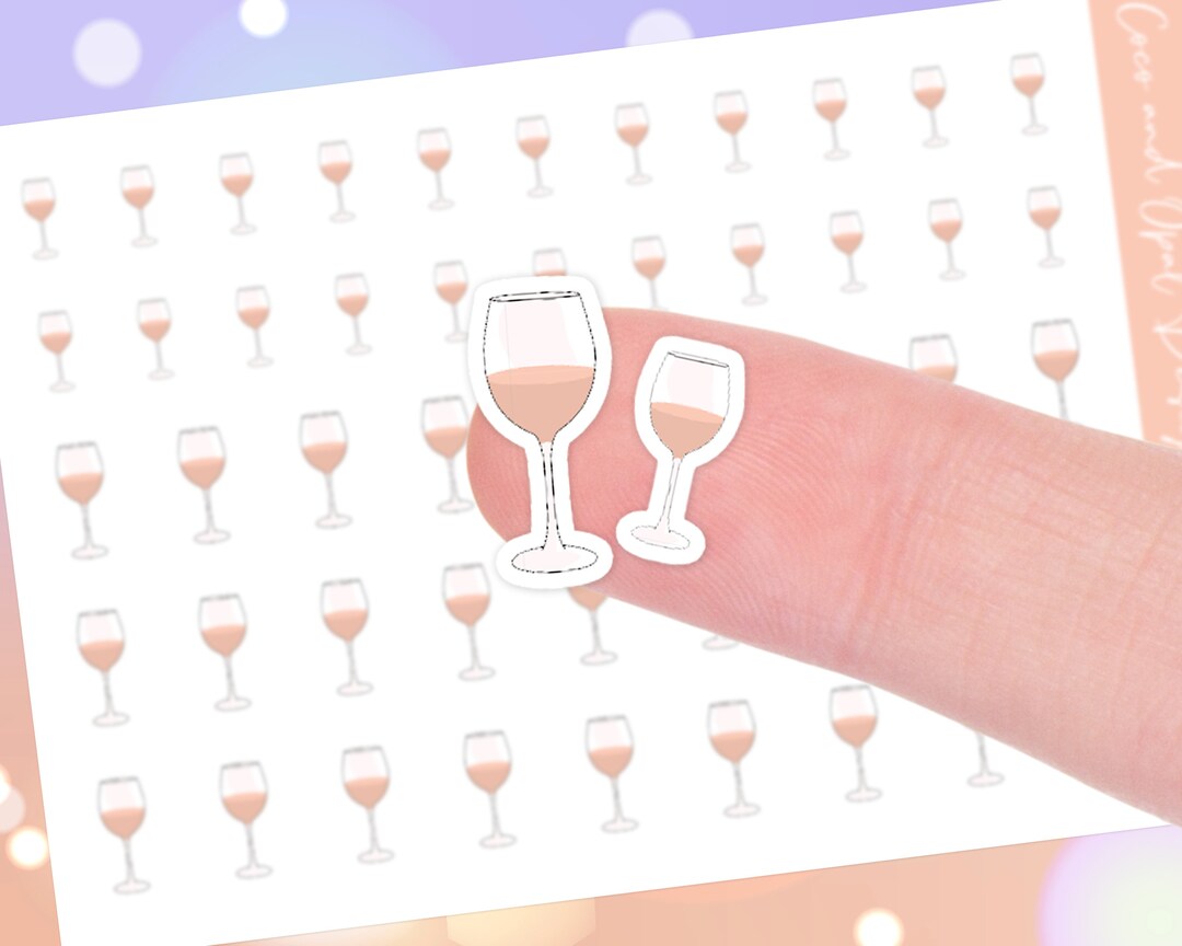 Rosé Wine Glass Planner Stickers in Small and Medium Sizes - Etsy