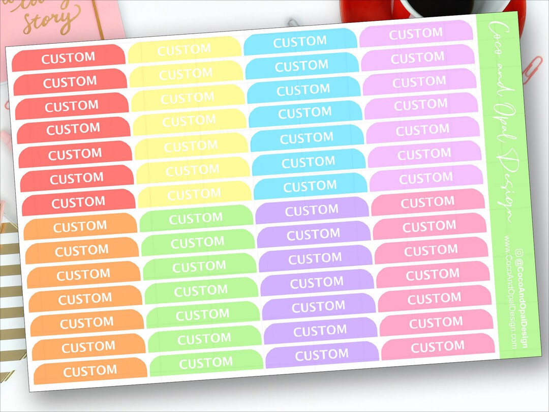 Custom Pastel Rainbow Rounded Headers for Erin Condren Life Planner - Etsy