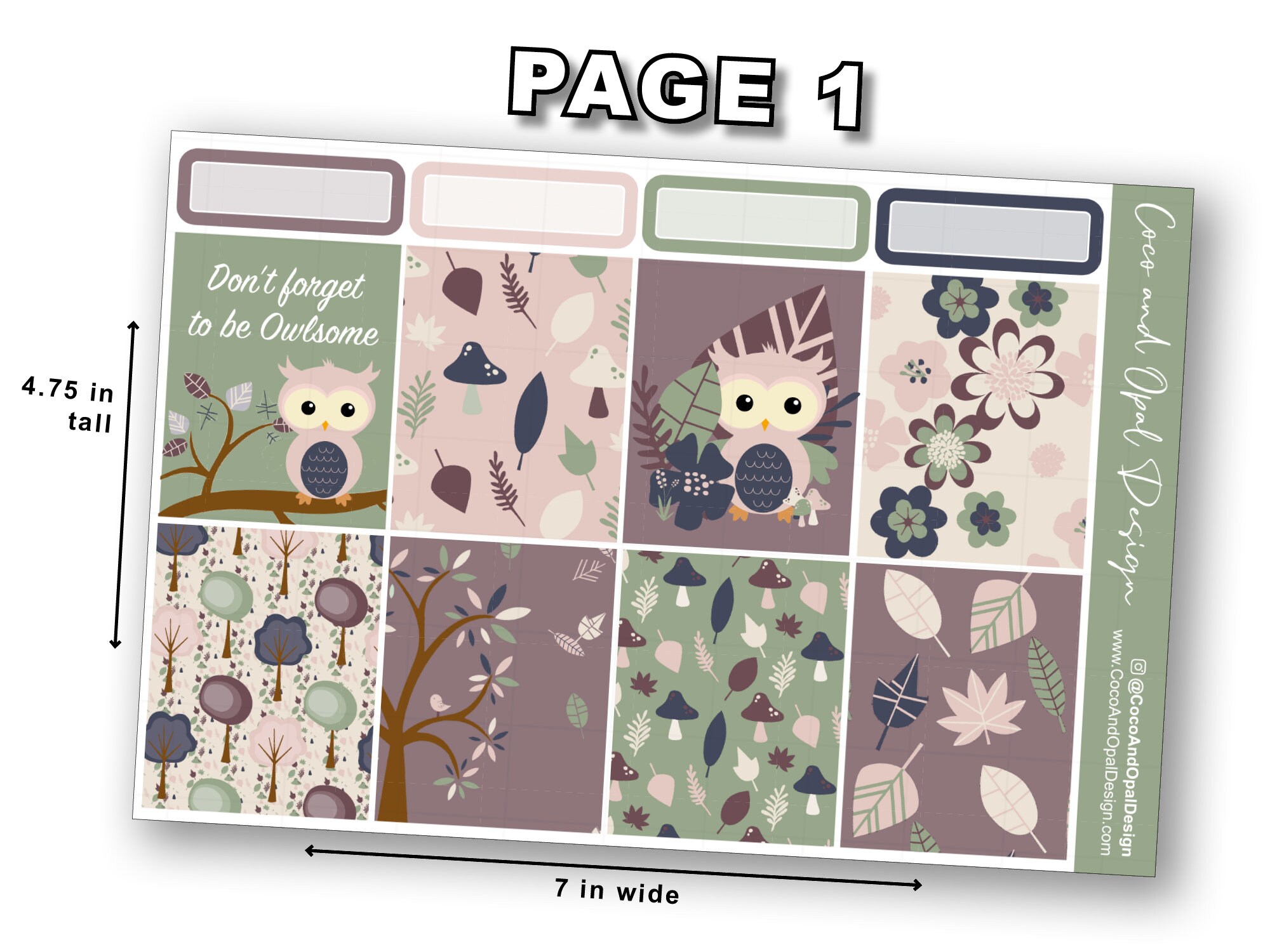 Cute Owl Planner Stickers Kit | Etsy