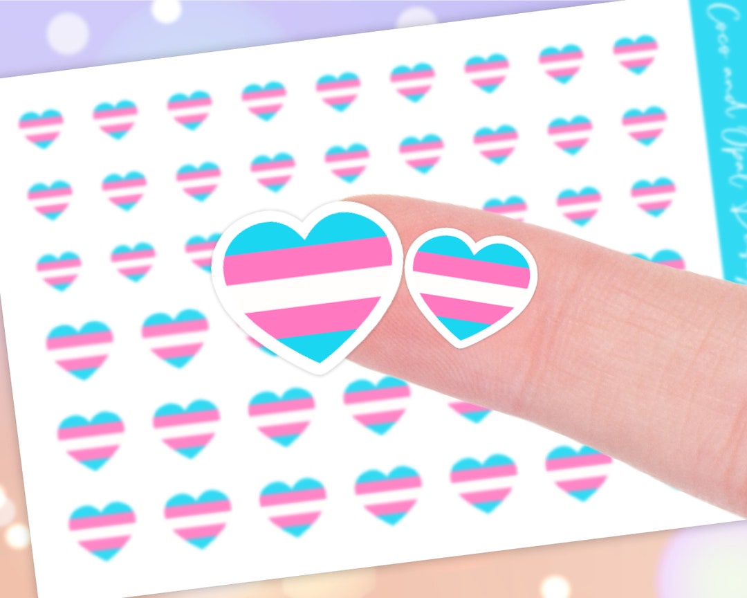 Transgender Heart Flag Planner Stickers in Small and Large Sizes - Etsy