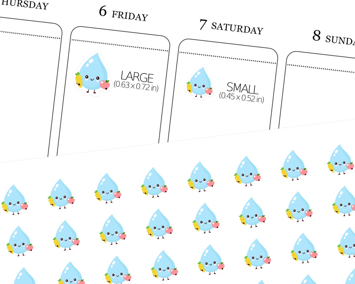 Cute Water Drop Stickers for Planners and Bullet Journals | Etsy
