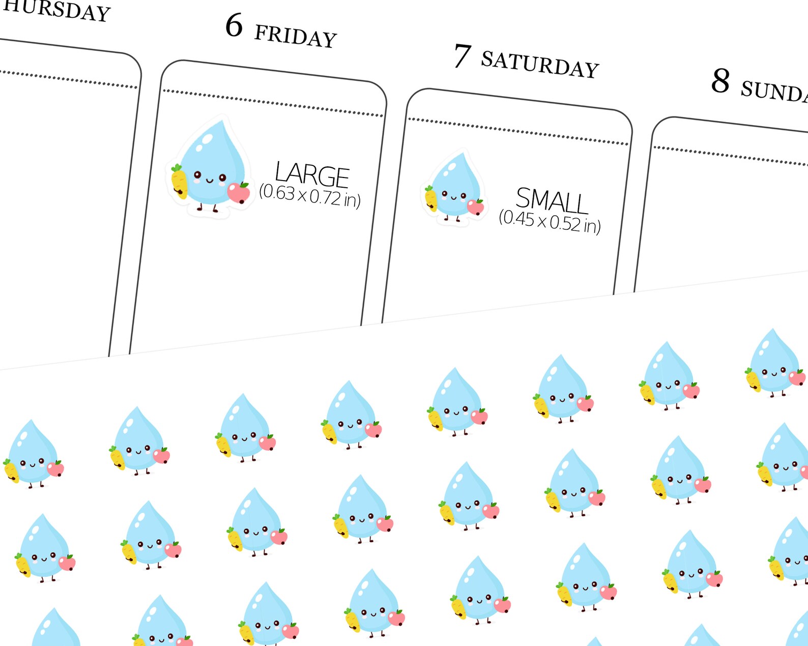 Cute Water Drop Stickers for Planners and Bullet Journals | Etsy