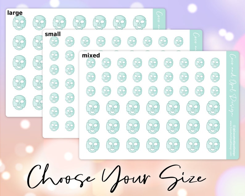Sheet Mask Planner Stickers for Self Care and Relaxation in - Etsy
