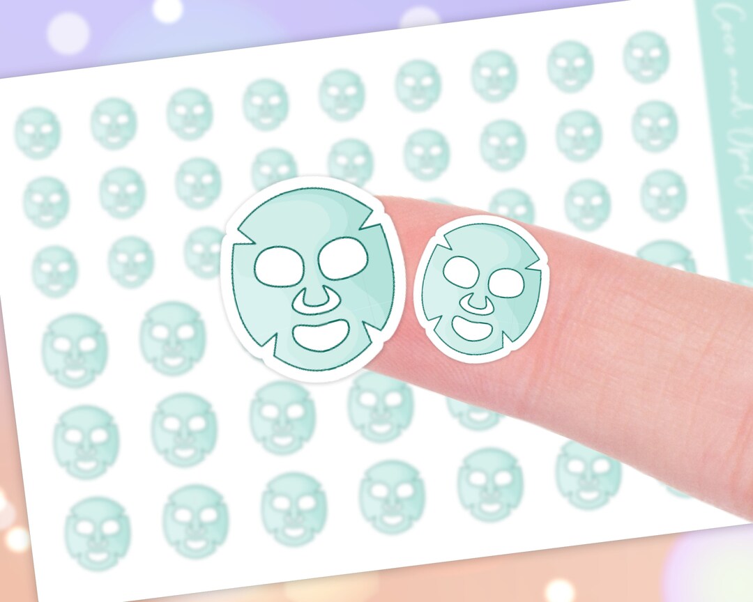 Sheet Mask Planner Stickers for Self Care and Relaxation in Small and ...