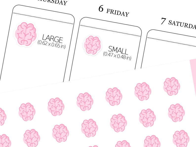 Small Brain Stickers for Bullet Journal and Planners | Etsy