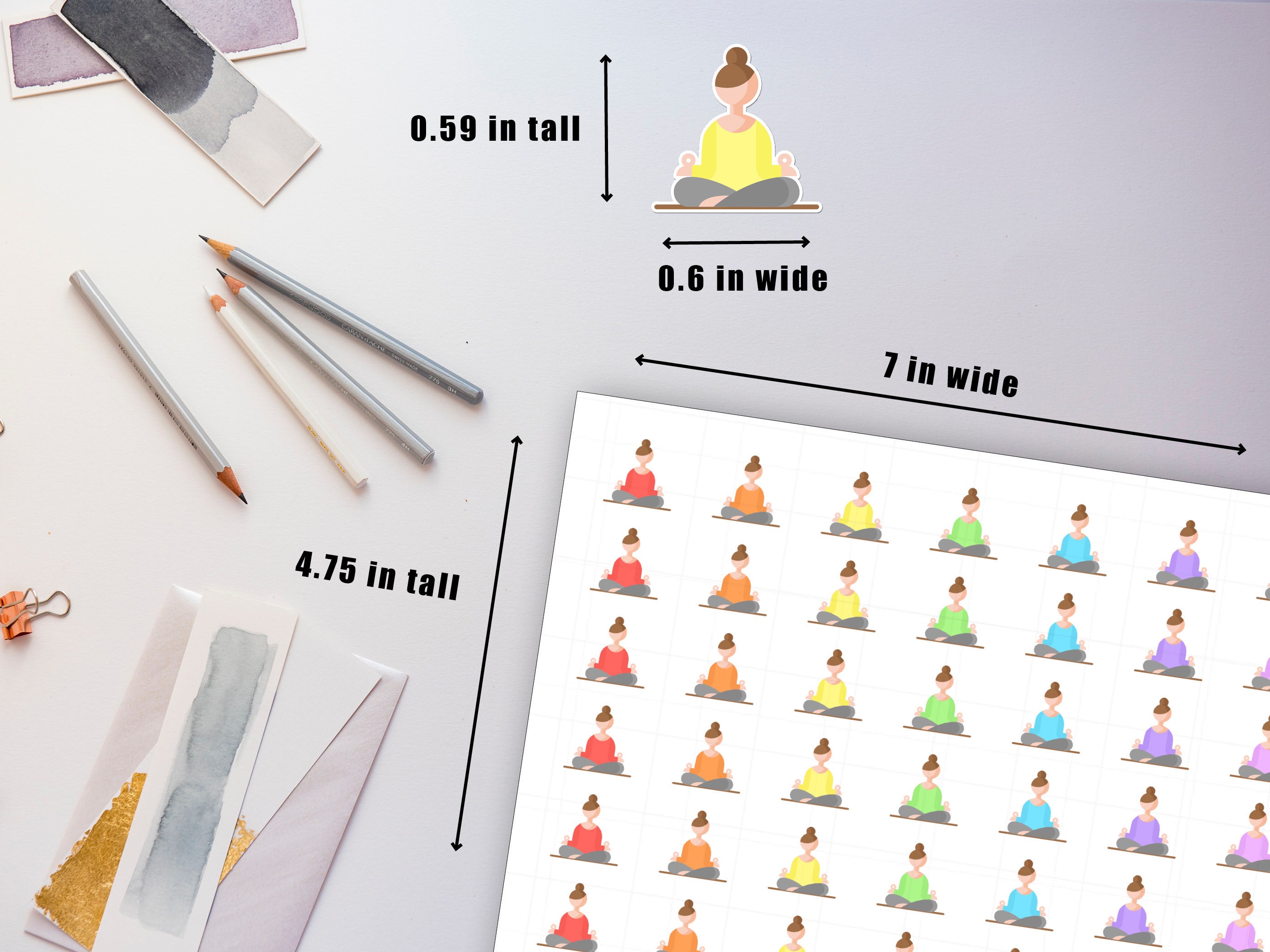 Meditation Bullet Journal Rainbow Stickers | Etsy