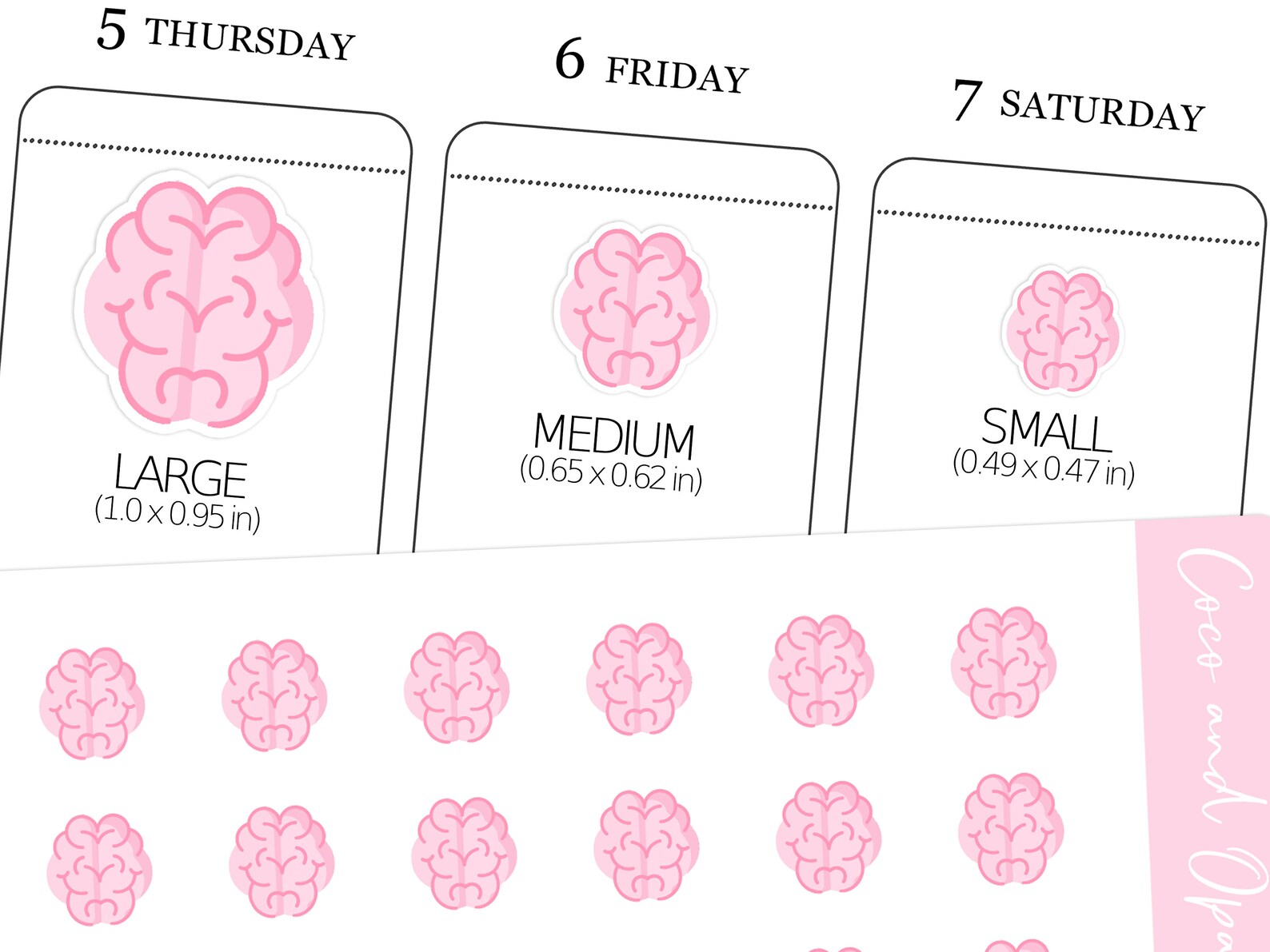 Small Brain Stickers for Bullet Journal and Planners - Etsy