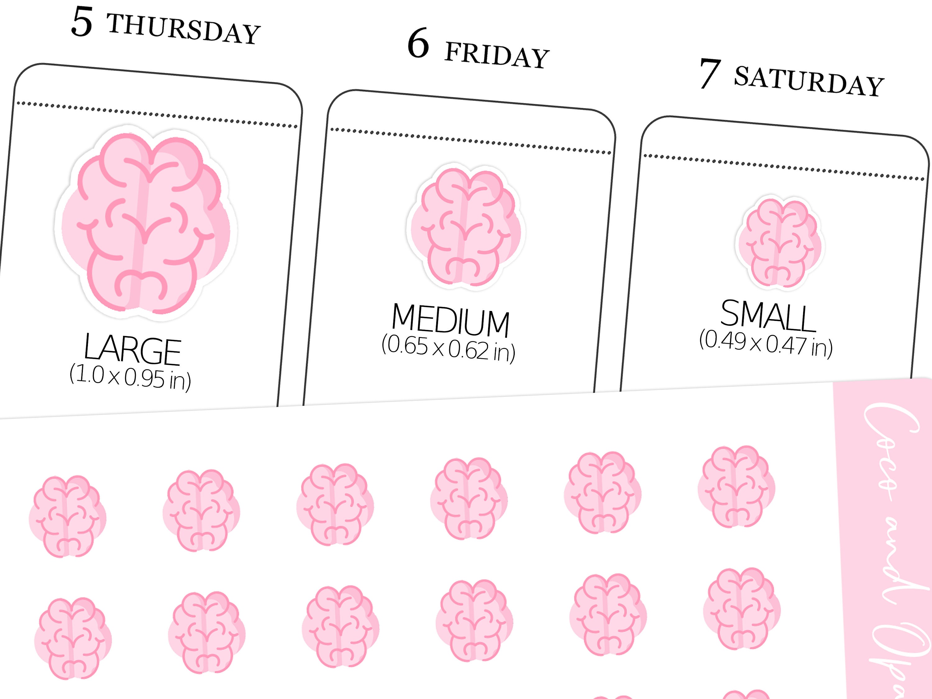 Small Brain Stickers for Bullet Journal and Planners - Etsy