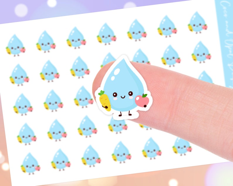 Kawaii Water Drop Stickers for Planners and Bullet Journals - Etsy