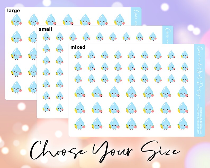 Cute Water Drop Stickers for Planners and Bullet Journals - Etsy