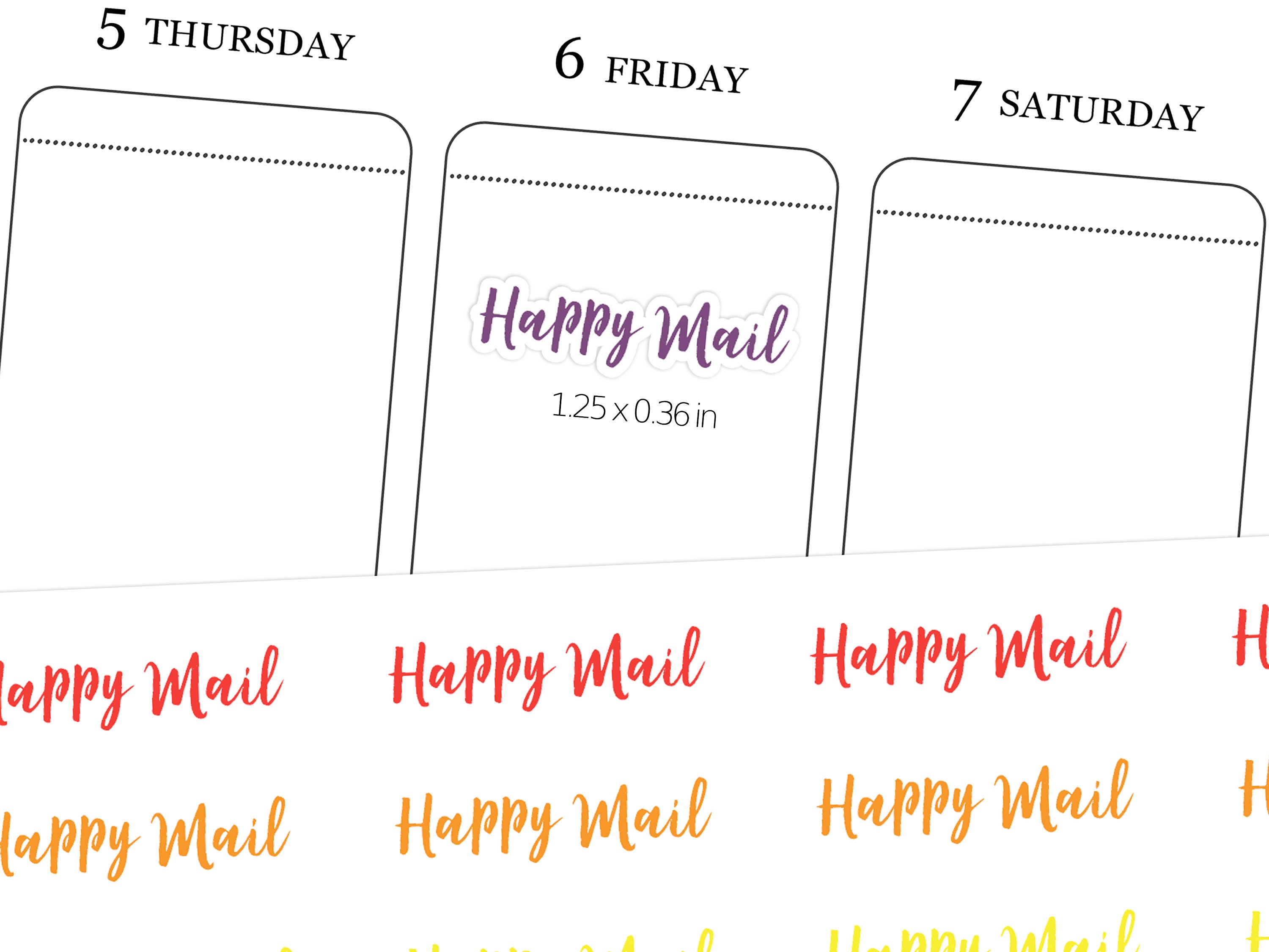 Pastel Rainbow Happy Mail Script Planner Stickers - Etsy