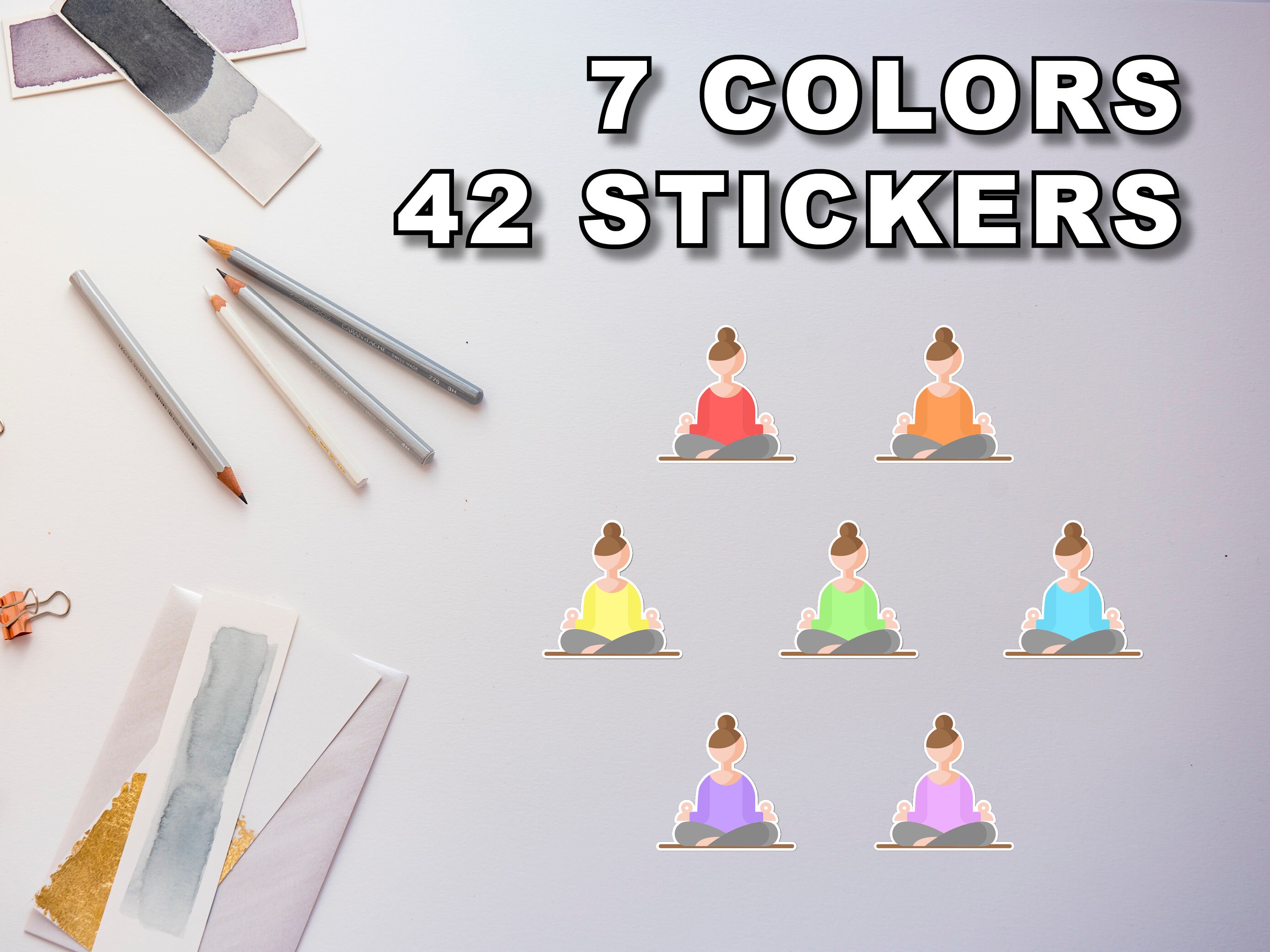 Meditation Bullet Journal Rainbow Stickers | Etsy