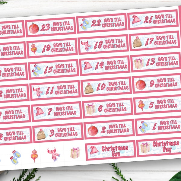 Christmas Countdown Stickers - Etsy