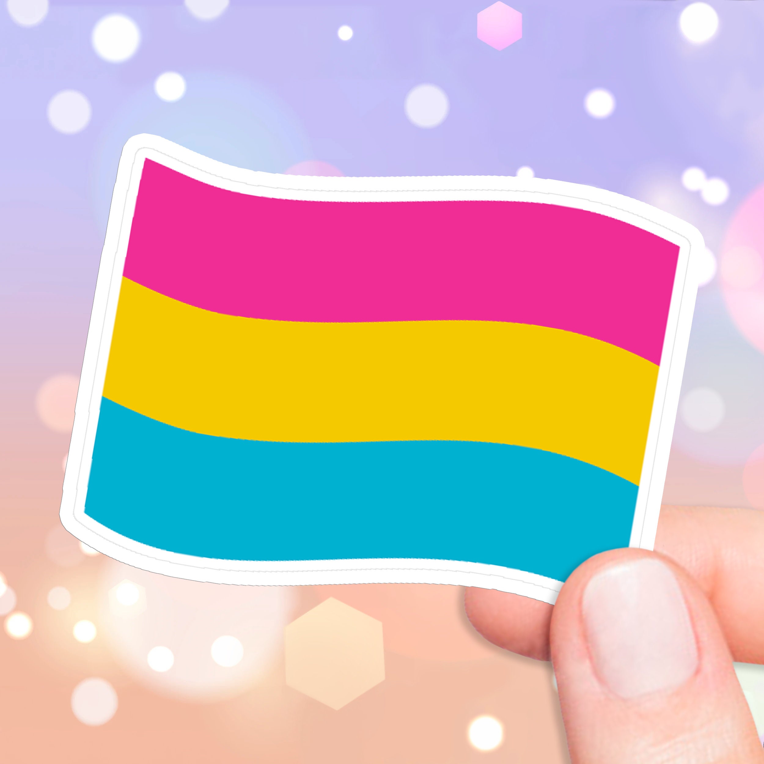 Pansexual Pride Flag Die Cut Sticker - Etsy